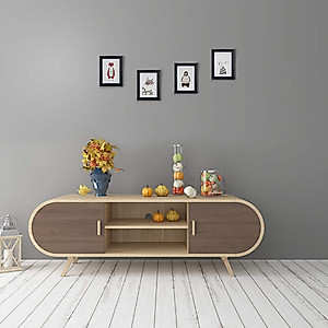 Giftgarden 4x6 Picture Frame Set of 4, 5x7 Frames Matted to 4 by 6 Pictures with Mat or 5 by 7 Photos without Mat, Wall Hanging or Tabletop Display, Black