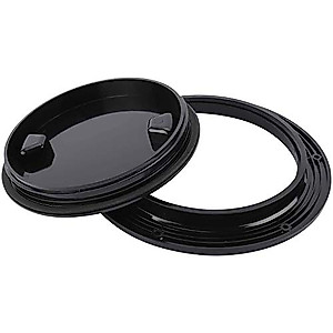 YaeMarine 2-Pack 4", 6", 7" Boat Deck Cover Marine Inspection Hatch Deck Plate Access & Lid Round Non-Slip RV Black (6")
