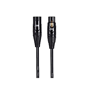 Monoprice Starquad XLR Male to XLR Female Microphone Cable - 3 Feet - Black, 24AWG, Optimized for Analog Audio - Gold Contacts - Stage Right Series