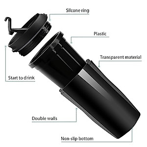 Yin And Yang Tree Travel Coffee Mug Reusable Coffee Cup Tumbler with Lid for Outdoor 250ml