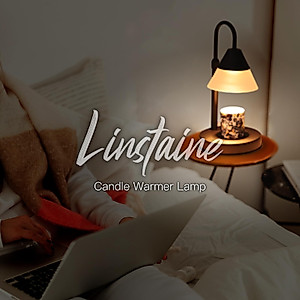 Dimmable Candle Warmer Lamp, Candle Melter with Adjustable Height & Heat, Electric Metal Top-Down Light Heat Melting Wax Fits Large Jar, Scented Candle Holder for Christmas Gift, Black