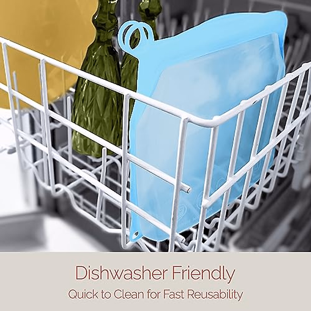 Reli. Reusable Silicone Bags (6 Pack, Multi-Size) | Snack, Sandwich, Gallon (2 Each) - Aqua | Silicone Bags for Food Storage | Reusable Food Storage for Meal Prep | Dishwasher/Freezer Safe