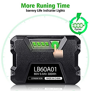 【Upgrade】 DSANKE 60V 5.0Ah Lithium Ion Replacement Battery for Greenworks Pro 60V Battery LB60A03 LB60A02 LB60A00 Cordless Power Tool Battery