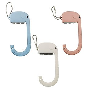 brandname Desk Hook Purse for Table, Portable Shopping Bag Holder Hooks 3 PCS Cute Creative Elephant Shaped Under Shelf Used to Hang Handbags School Bags Backpack Decorate, White，blue，pink