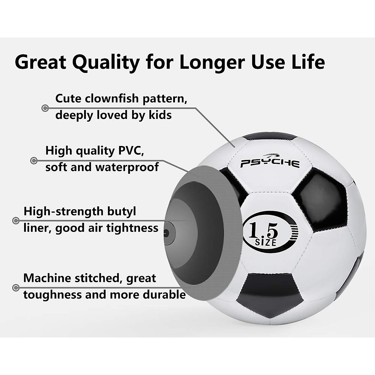 Wisdom Leaves Mini Soccer Ball for Kids/Toddlers,Small Soccer Balls Size 1.5,Baby Toy Balls for Indoor and Outdoor Play Games,Soft and Lightweight（160g）