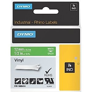 Dymo 1805414 Color Coded Label White 0n Green Thermal 0.50 W x 18.04 L Consumer Electronics