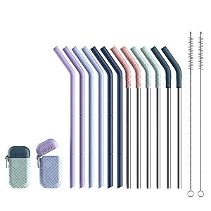 Straws Ello 16-Piece Reusable Straw Set