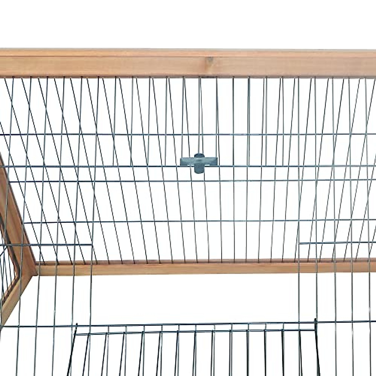 PawHut Outdoor Triangular Wooden Bunny Rabbit Hutch/Guinea Pig House with Run