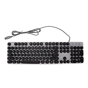 Sanpyl Mechanical Keyboard, RBG Backlit USB 104 Keys Wired Gaming Keyboard High Speed Response Retro Punk Computer Keyboard for Laptop Desktops(Black)