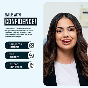 Comfort Cover Braces Guard/Lip and Mouth Protector - Snap on Cover Strip for Braces - Orthodontic/Dental Quality (Red)