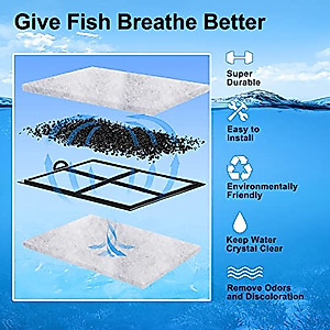 AMZBD Fish Tank Filter Cartridge for Top Fin Cartridges,PF-L Aquarium Filter Cartridges,Replacement Filter Cartridge for TOP FIN PF20,PF30,PF40 & PF75 Power Filters(12Pack)