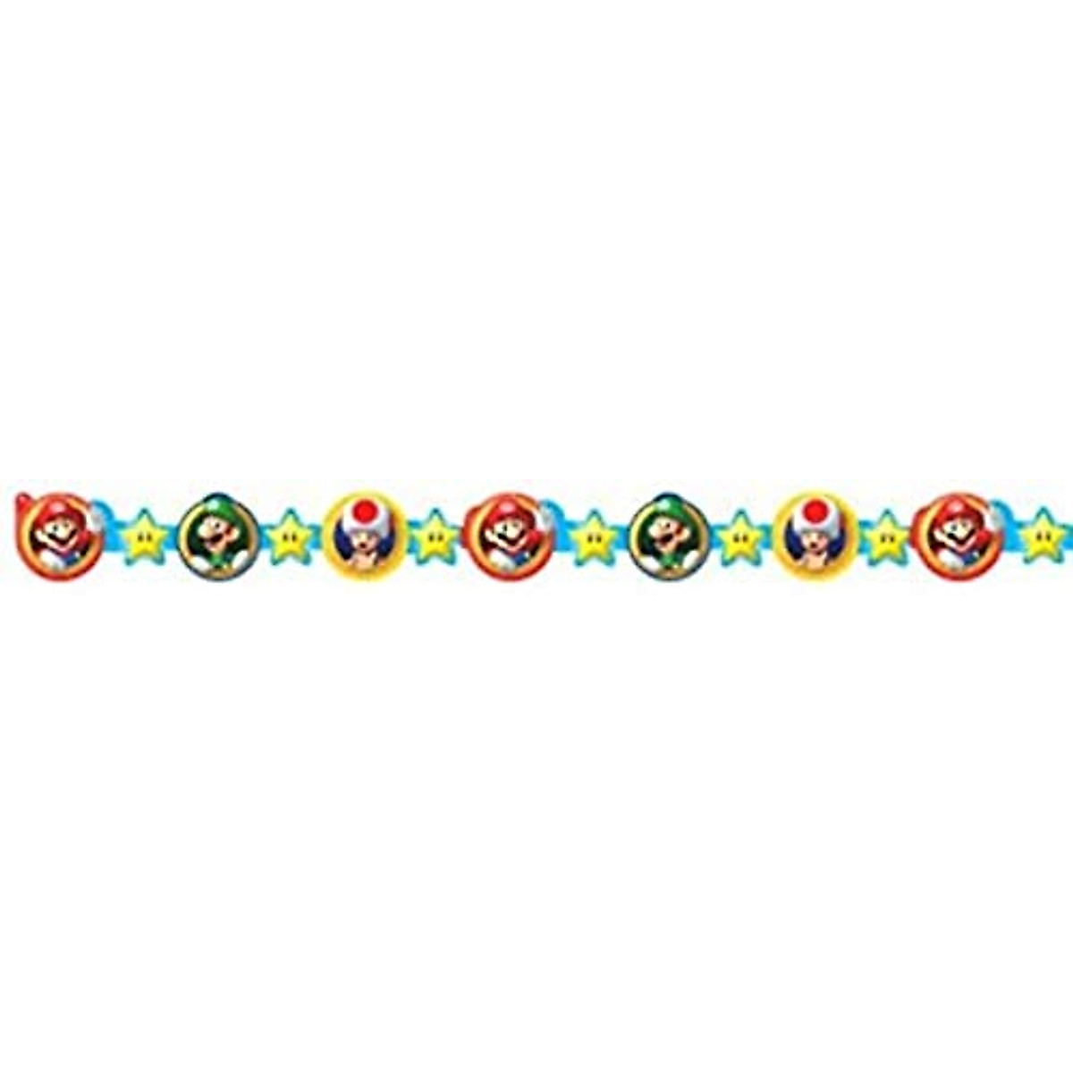 Amscan 220265 Super Mario Brothers Die-Cut Paper Garland, Party Favor, 1ct