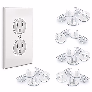 BABY PROOF ME 24 Pack Outlet Covers Baby Proofing, Provide Shock Prevention and Easy Installation, Safe and Secure Plastic Plug Covers for Power Sockets