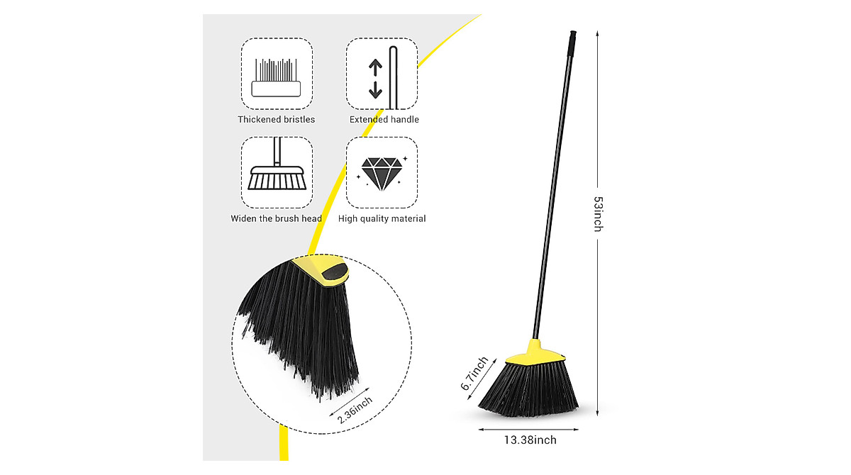 Heavy Duty Commercial Brooms 8 Pack for Indoor Outdoor Cleaning