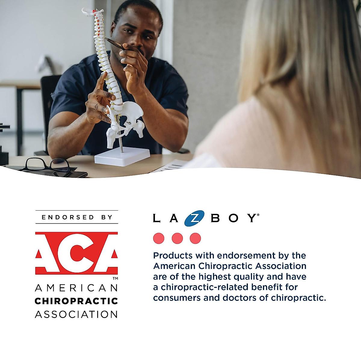 La-Z-Boy Delano Big & Tall Executive Office Chair | High Back Ergonomic Lumbar Support, Bonded Leather, Brown | 45833 model