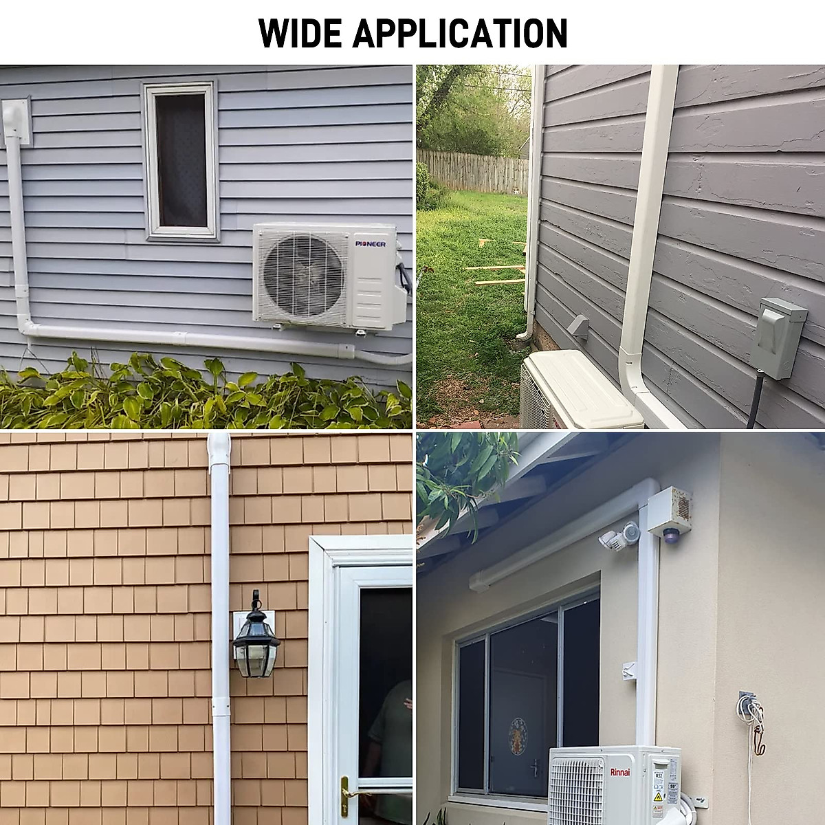 DWALE 3" 17Ft PVC Decorative Line Set Cover Kit, Mini Split line Set Cover,for Ductless Mini Split Air Conditioner and Central AC and Heat Pumps