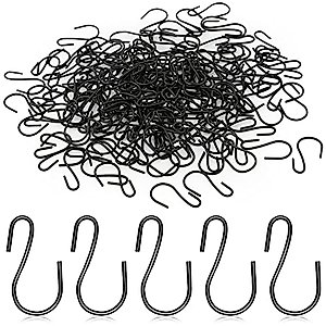 KINBOM 120pcs 1 Inch Mini S Hooks for Hanging, S Shaped Hooks Small S Hooks Metal Mini Ornament Hooks for Crafts Jewelry Hanging Pot Plants (Black)