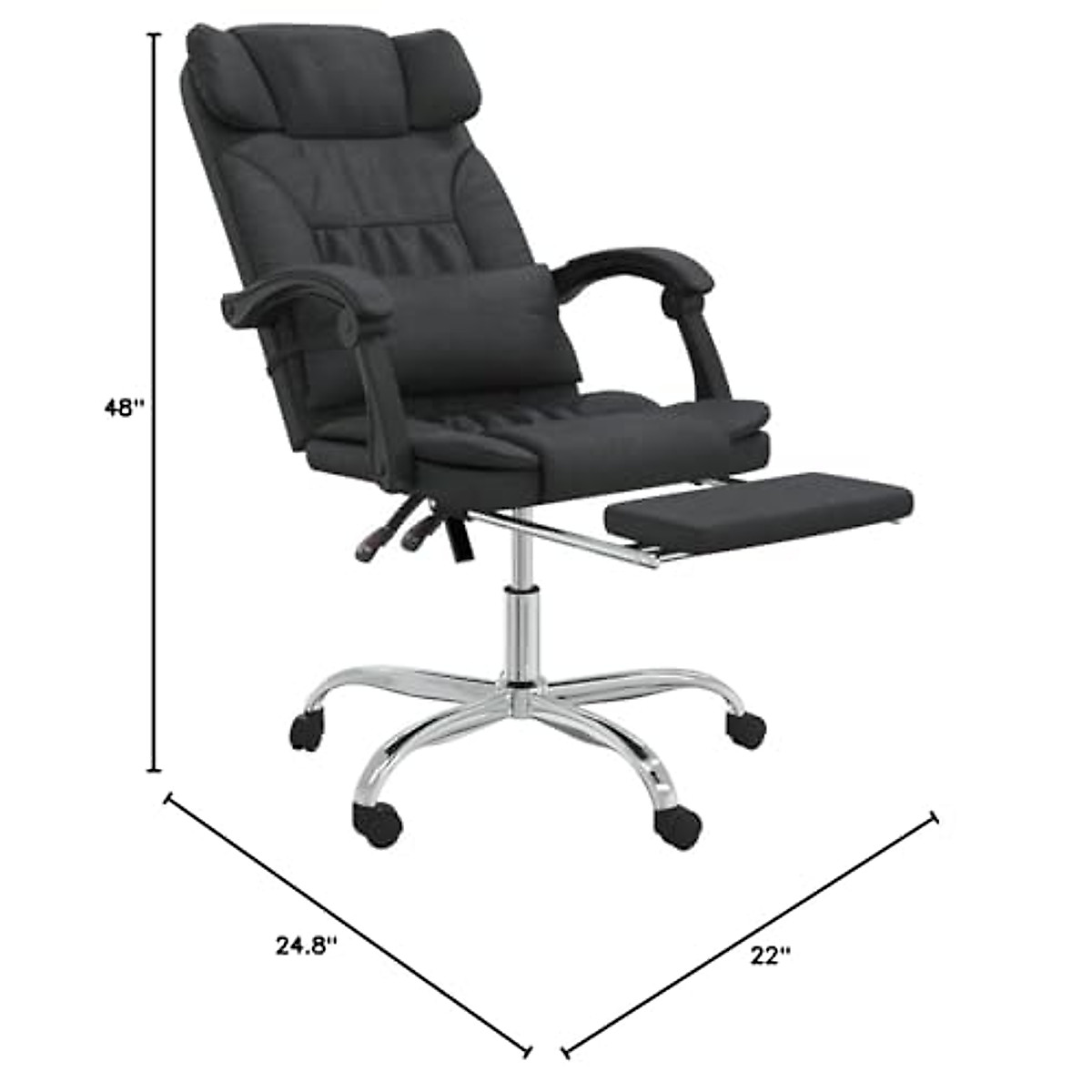 Ergonomic Office Chair, High Back Chair, Massage Reclining Office Chair Black Faux Leather Suitable for Home Office