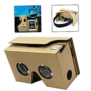 Vr Goggles Cardboard Vr Goggles Cardboard Virtual Reality Glasses 3D Vr Headset Virtual Reality Box 3D Virtual Reality Glasses Box DIY Vr Viewer for Smartphones Khaki
