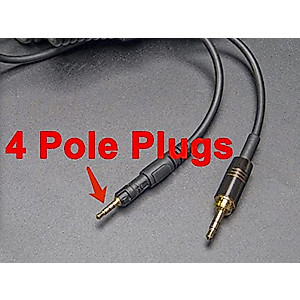Voarmaks 4 Pole Long Steps Audio DJ Cable Cord Line Plug Compatible with Pioneer HDJ-X5 X7 S7 CUE1 Headphones Extended Coiled Spring Dj Wire