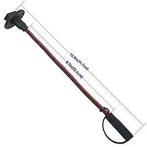 COMeap (2-Pack) SAE Power Socket Sidewall Female Port to SAE Male Plug Flush-Mountable Connector Cable with SAE Polarity Reverse Adapter for Solar Panel Motorcycle Generator 12.5-inch(31.7cm)