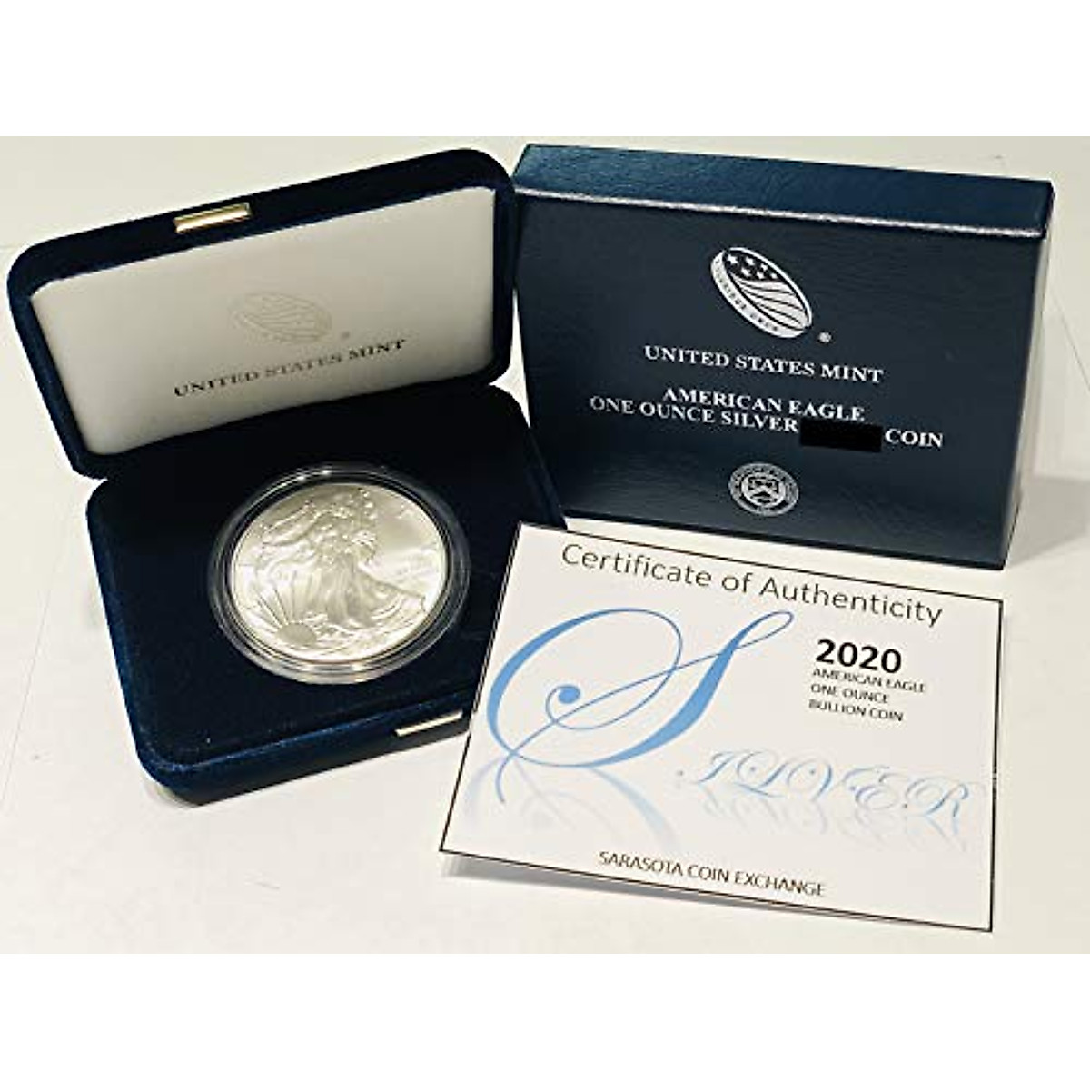 2020 Silver Eagle 2020 Silver Bullion Coin 1 OZ Silver In Mint Box $1 Brilliant Uncirculated BU