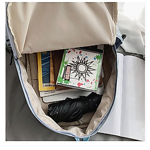 NIORYUZ Cute Backpack Basic Office Laptop Travel Lightweight Small Preppy (Black)