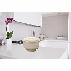 APSI Store Kernel Katcher Popcorn Bowl Set - Popcorn Sifter Shaker Kernel Catcher and Separator, Large and Reusable With Lid, Dishwasher Safe, Recycled Plastic with Handle (White Granite)