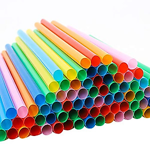 Tomnk 200 Pack Jumbo Smoothie Straws, 10.3 Inch Milkshake Straws Disposable Extra Long