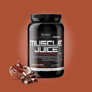 Ultimate Nutrition Muscle Juice Revolution 2600 Weight Gainer, Intestinal Health, Muscle Recovery with Glutamine, Micellar Casein and Time Release Complex Carbohydrates, Chocolate Powder, 4.69 Pounds