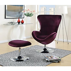 Purple Accent Chair, Wood Chair Indoor Armchair Comfy Modern Home Furniture for Living Room 23.38" L X 29.5" W 44" H