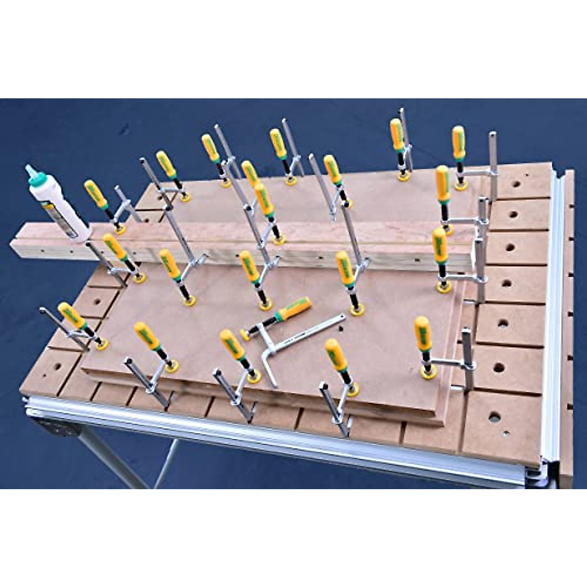 MICROJIG Matchfit DVC-538K2 Dovetail Clamps With Soft-Grip Handle, Yellow