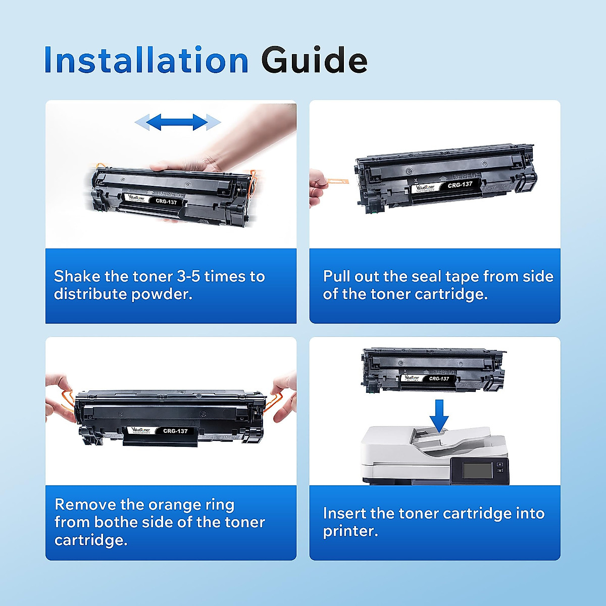 Valuetoner Compatible Toner Cartridge Replacement for Canon 137 CRG 137 9435B001AA to Use with ImageClass D570 MF236n MF247dw LBP151dw MF227dw MF229dw MF216n MF232W MF217w LBP151dw MF249dw (4 Black)