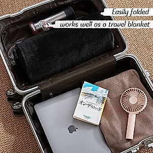 PONY DANCE Fleece Throw Blanket for Couch Black - Lightweight Plush Fuzzy Cozy Soft Blankets and Throws for Sofa,71x79in