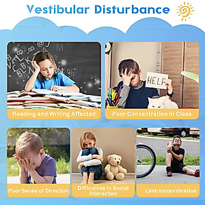 BABAMU Sensory Chair for Kids Autism Sensory Products Sit and Spin Autism Toys Spinning Chair ADHD Chair Swivel Chair Training Body Coordination (Blue)