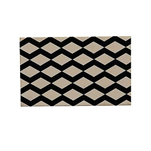 Creative Co-Op Resin & MDF Lid & Pattern Inlay, Black & White Storage Box