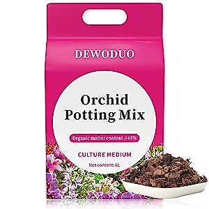 Orchid Potting Soil, Organic Barks Coconut Potting Soil Mix- 6 Qt, All Purpose Orchids Bricks Coarse Blend, Fast Draining Pre-Mixed Bonsai Soil for Indoor Orchid Plants 6L