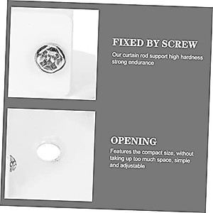 Curtain Rod Bracket 8 Pcs Closet Curtain Rod Bracket Curtain Accessories Boom Stand Shower Bar for Curtain Shelf Rod Bracket Hanging Rod Brackets Curtain Pole Side Holder White