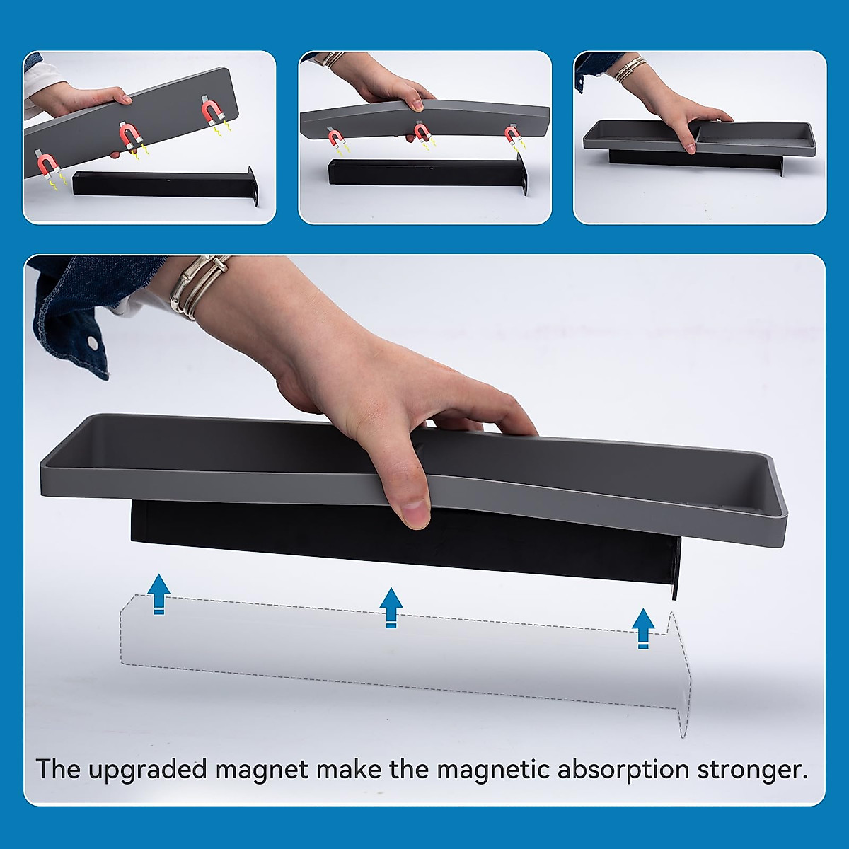 30" Stove Top Shelf Silicone Stove Top Shelf Magnetic Shelf for Kitchen Stove, Spice Rack Organizer Kitchen Shelf Over The Shelf Top, Kitchen Gadgets for Organization and Storage