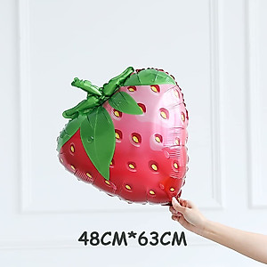 Strawberry Party Decorations Berry First 23PCS Red Pink Balloons with Strawberry and Number 1 Foil Balloons Strawberry Banner for 1st Sweet One Birthday Baby Shower Party Supplies