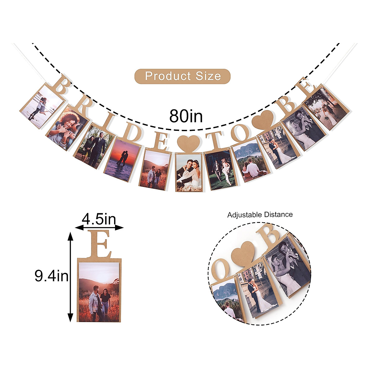 Bride To Be Photo Banner - Bridal Shower Decorations,Bride To Be Banner,Bachelorette Party Decorations,Wedding Banner Decorations (gold)