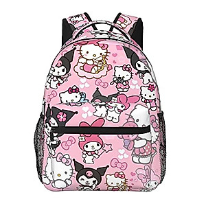 Cartoon Cat Backpack Large Capacity Daypack Lightweight Travel Laptop Bag for Women Girl