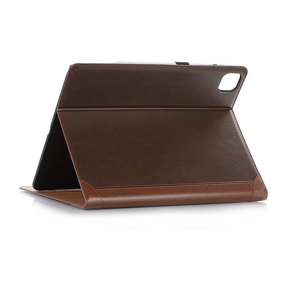 iPad Air-6 (13'') Case, iPad Pro-3 4 5 6 (12.9'') Case with Pen Holder, DMaos Business Vintage Book Synthetic Leather Stand Folio Smart Cover - Brown