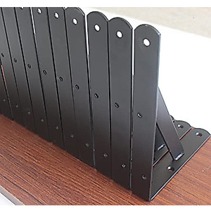 16 Pack L8" x H 6" Black Heavy Duty Shelf Brackets with Screws Metal Shelf Brackets Shelf Support Angle Brackets for Shelves L Brackets Heavy Duty Floating Shelf Brackets