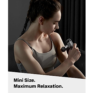 Melovinho UYKKE Mini Massage Gun, Portable Deep Tissue Massager Gun, Handheld Muscle Massagers with 5 Intensities, 4 Heads, Carry Bag, USB Charging- for Home Gym Travel Outdoors1