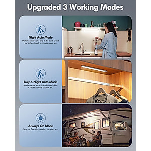 BLS LED Closet Lights, 52LED Motion Sensor Light Indoor, Under Cabinet Lights Rechargeable USB-C Under Cabinet Lighting, 1800mah Battery Operated Lights Wireless Magnetic Light for Kitchen Night Stair