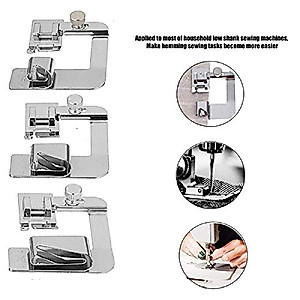 3 Sizes Wide Rolled Hem Pressure Foot Sewing Machine Presser Foot Hemmer Foot Set (1/2 Inch, 3/4 Inch, 1 Inch) for Singer, Brother, Janome and Other Low Shank Sewing Machines