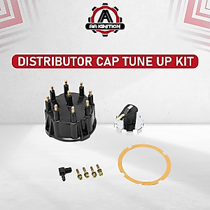 Replacement Distributor Cap Tune Up Kit - Compatible with Mercruiser GM V8 Engines with Thunderbolt IV, V HEI Ignition System - Replaces Parts 187523, 805759Q3, 805759T3 - Rotor, Cap, Gasket