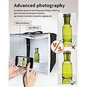 Glendan Portable Photo Studio Light Box,12"x12" Professional Dimmable Shooting Tent Kit with 112 LED Lights & 6 Backdrops for Jewelry and Small Items Product Photography