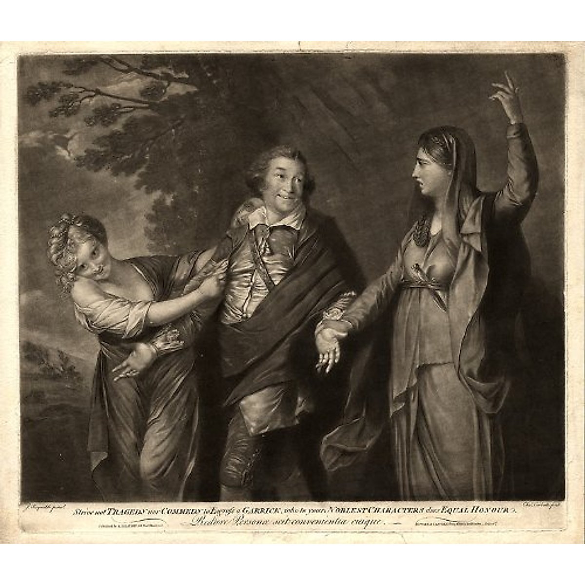 Strive not Tragedy nor Comedy to Engross a Garrick, who to your Noblest Characters does Equal Honour.